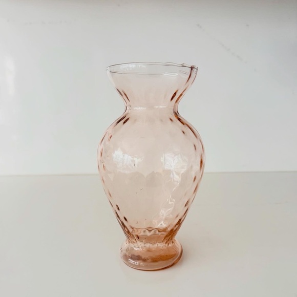 Accents | Blush Pink Textured Glass Vase Home Accents | Poshmark